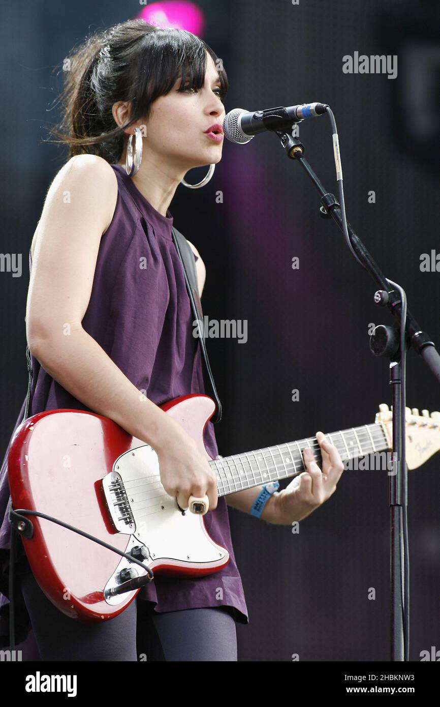 Juanita Stein of Howling Bells performs on stage during day 1 of the ...