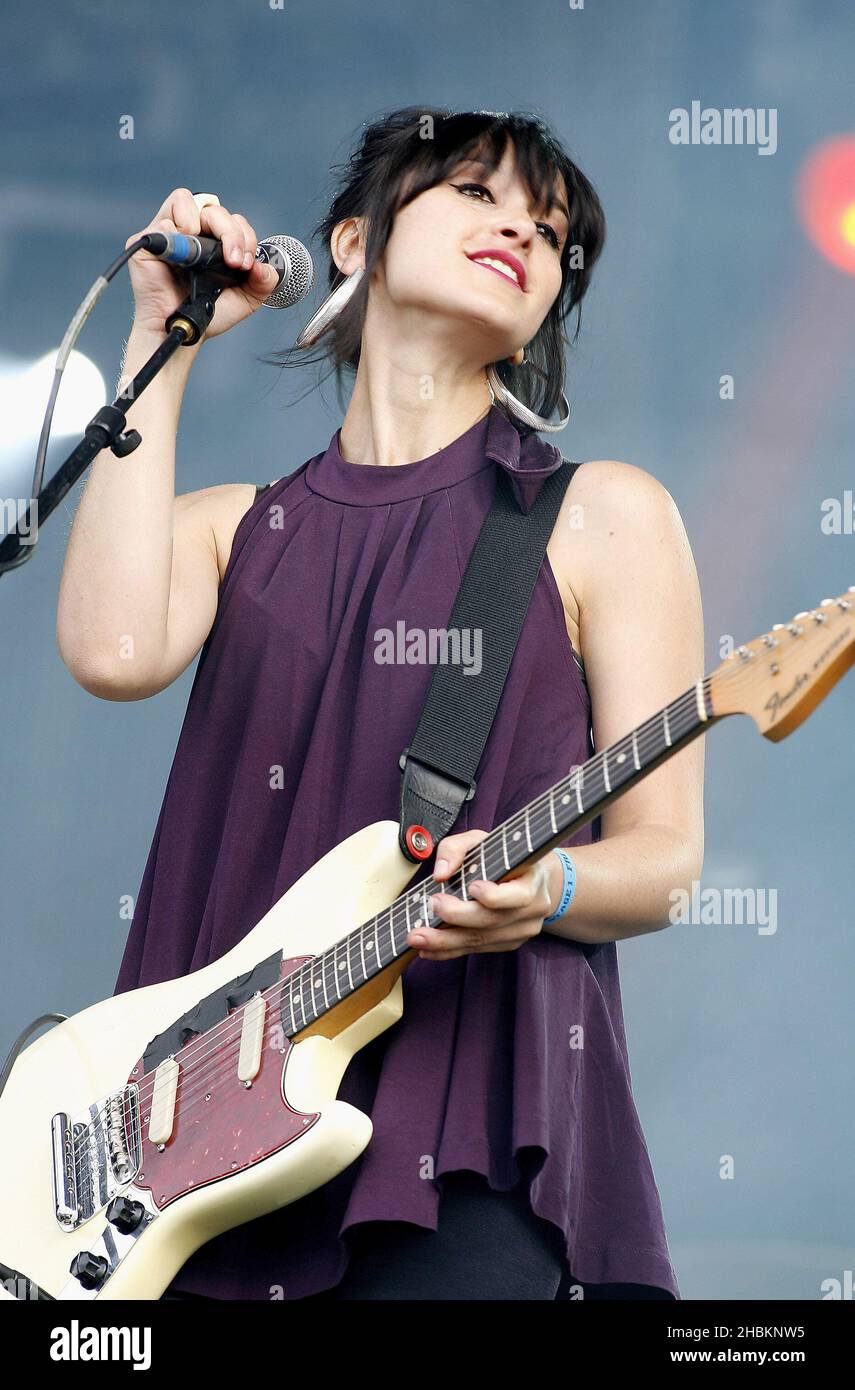 Juanita Stein of Howling Bells performs on stage during day 1 of the ...