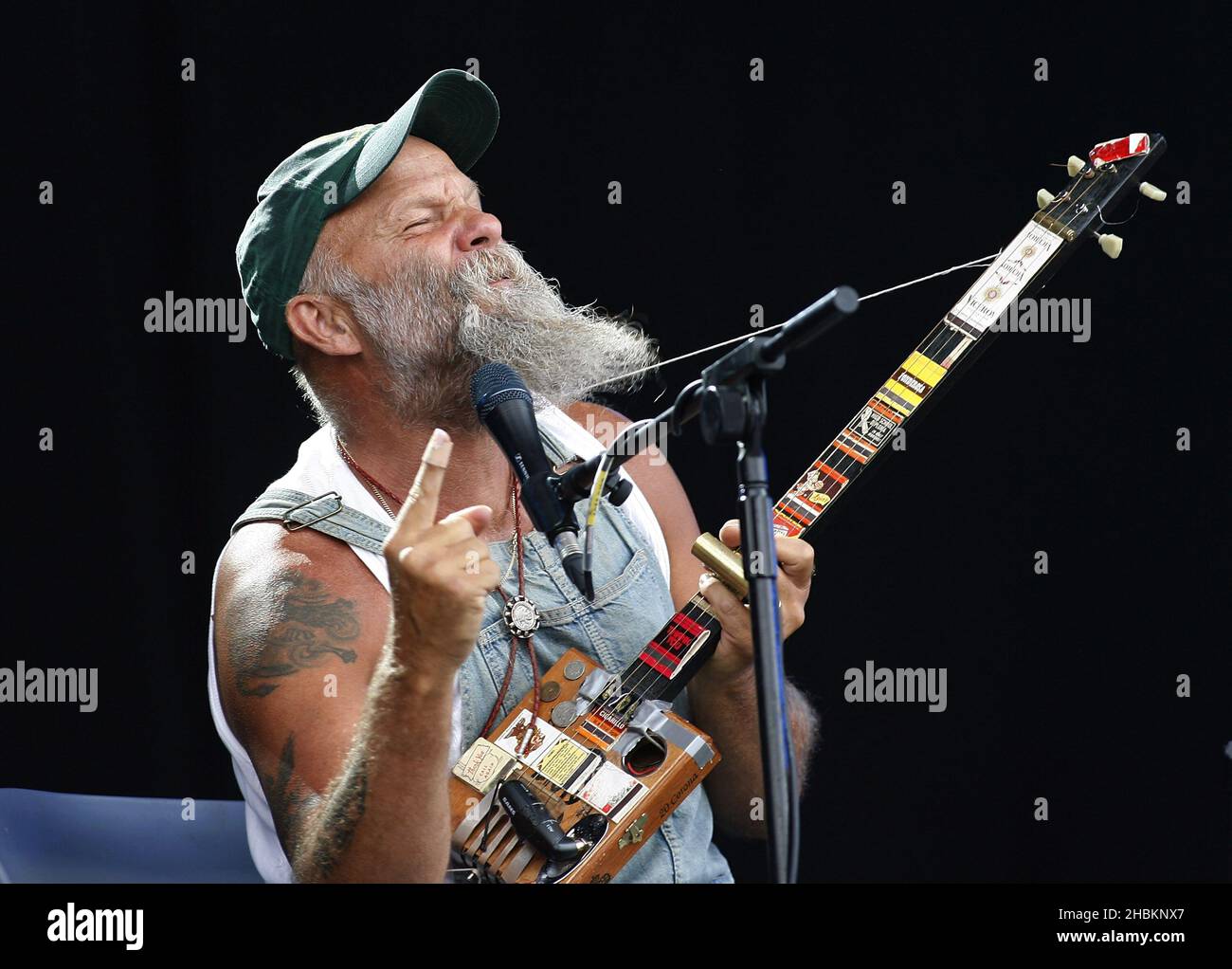 Seasick Steve performs on stage on day two of the Hard Rock Calling ...