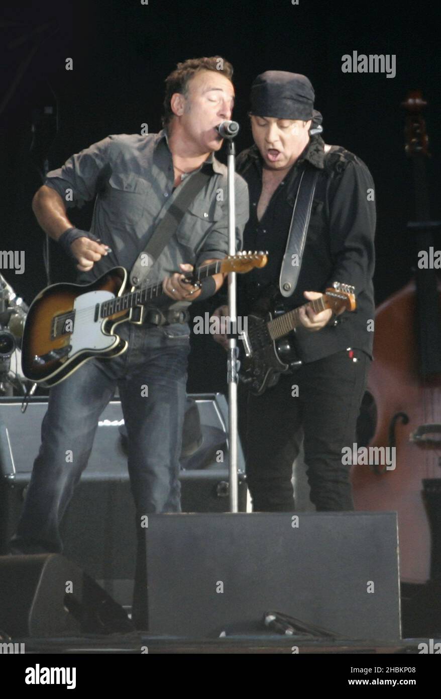 Bruce Springsteen performs on stage at Hard Rock Calling, on the day ...