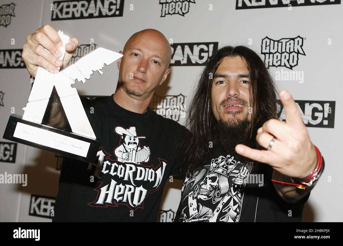 Rob Flynn and Machine Head with their award at the Kerrang Awards at ...