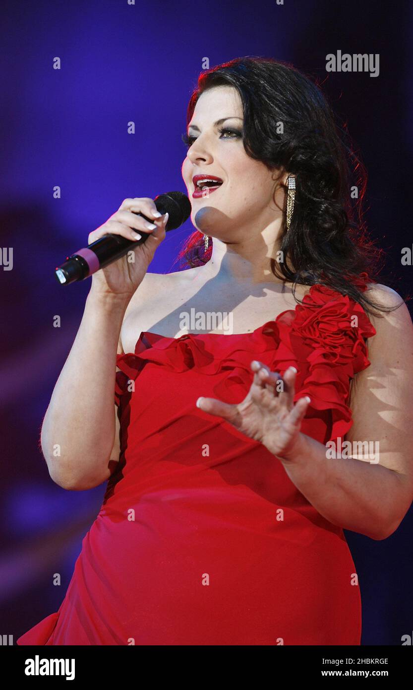 Jodie prenger performs on stage at the we love abba hi-res stock ...