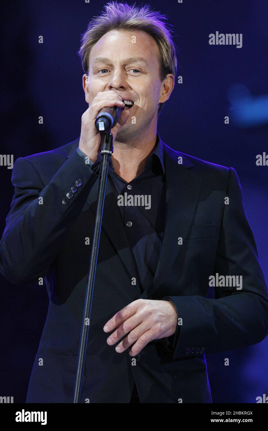 Jason donovan performs on stage at the we love abba hi-res stock ...