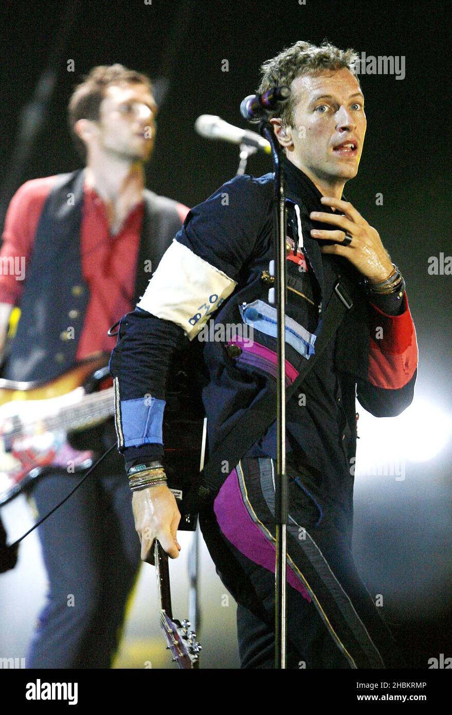 Chris Martin of Coldplay performs on stage at Wembley Stadium, North ...
