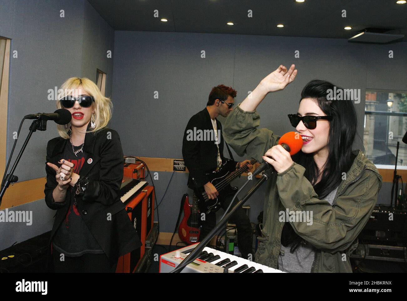 Lisa and Jessica of The Veronicas perform for fans at 95.8 Capital FM ...