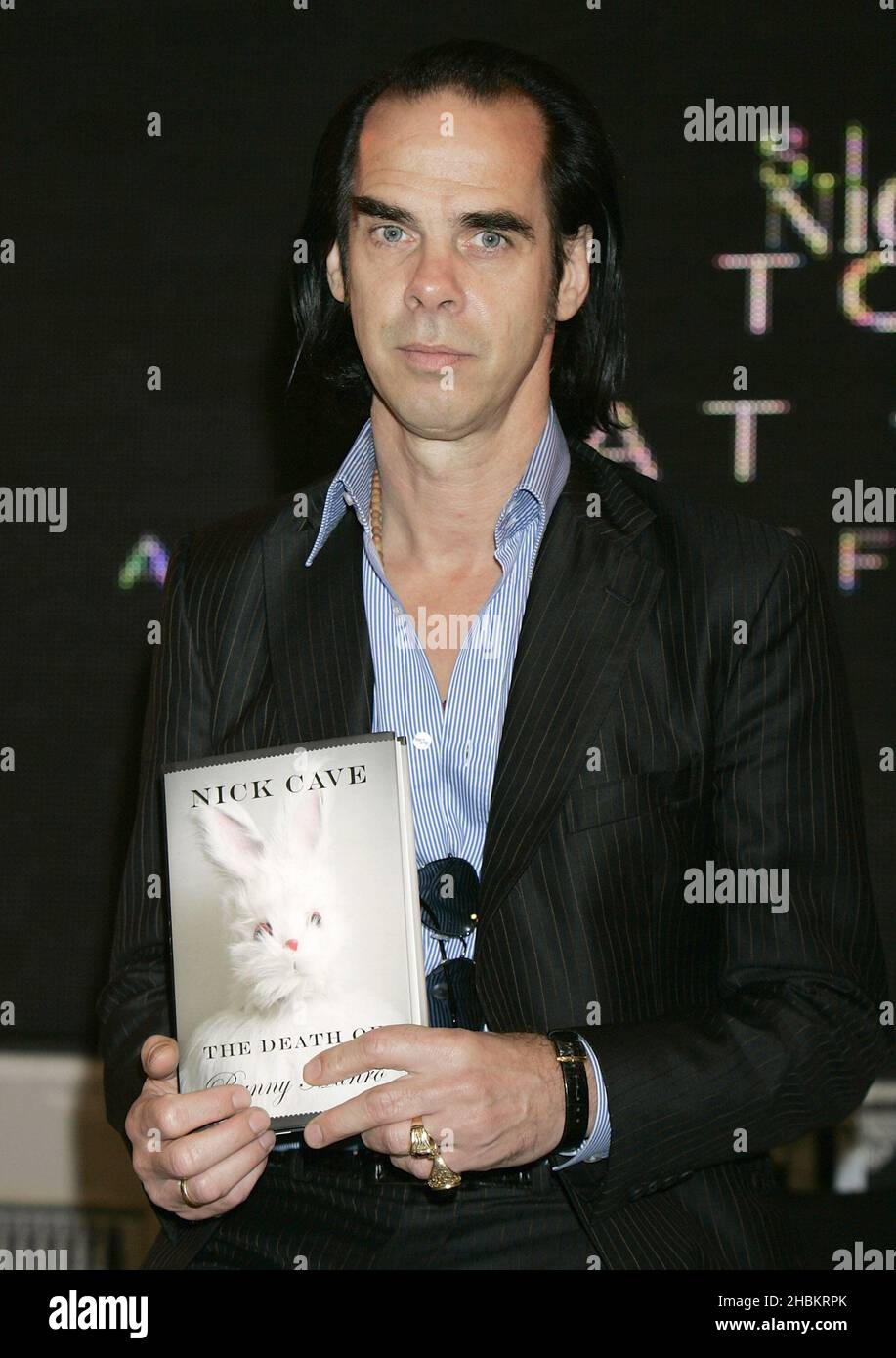 Nick Cave autographs his new book 'The Death of Bunny Munro' at HMV on ...