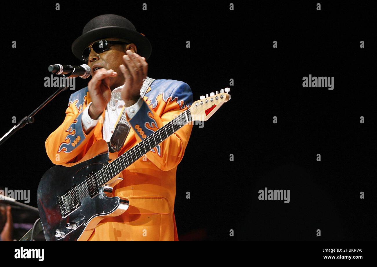 Tito Jackson performs on stage at Wembley Arena in London Stock Photo ...
