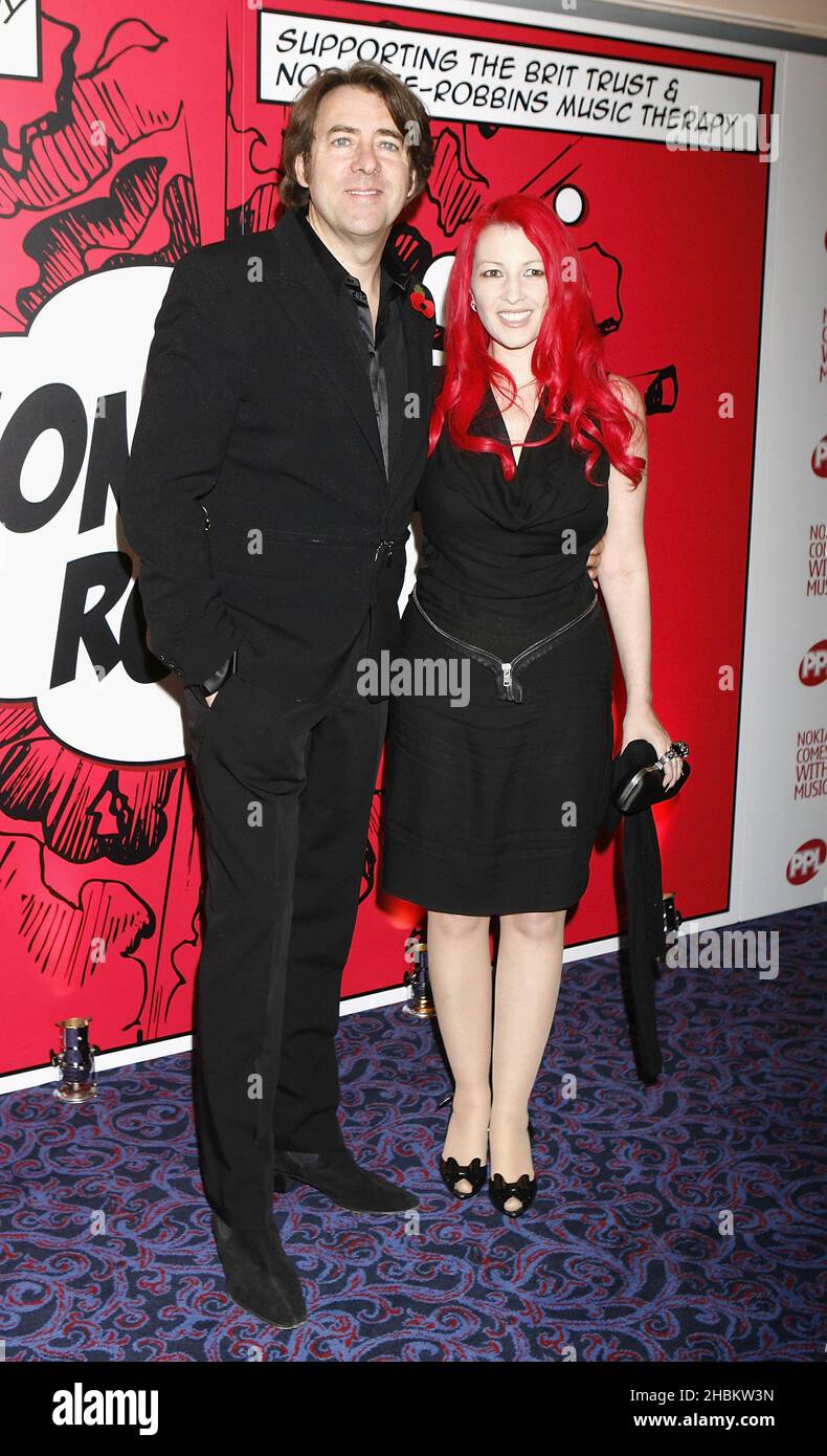 Jonathan Ross and wife Jane Goldman arrive at the Music Industry Trust ...
