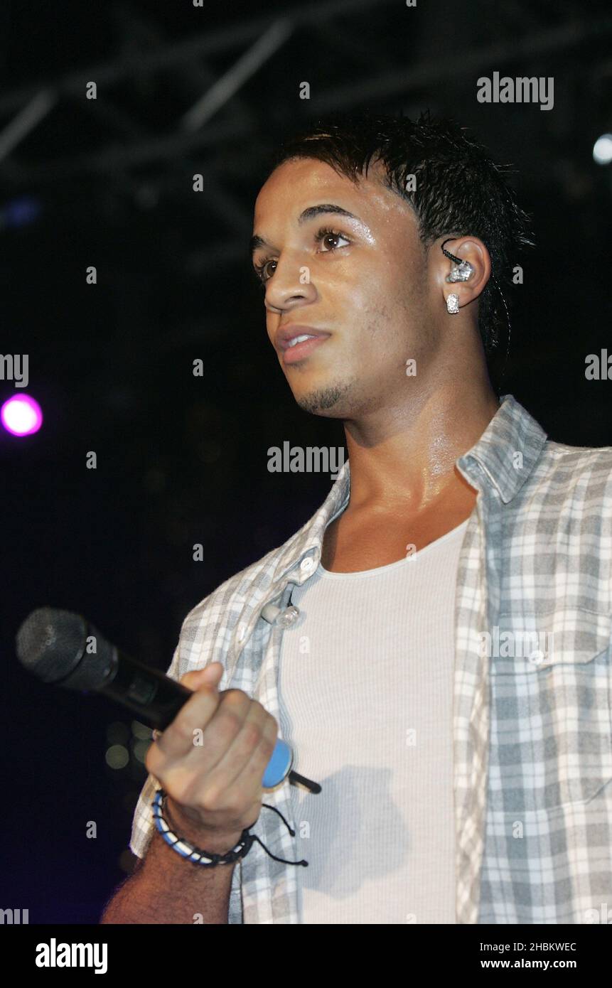Aston Merrygold of JLS performs at G-A-Y Heaven in London Stock Photo ...
