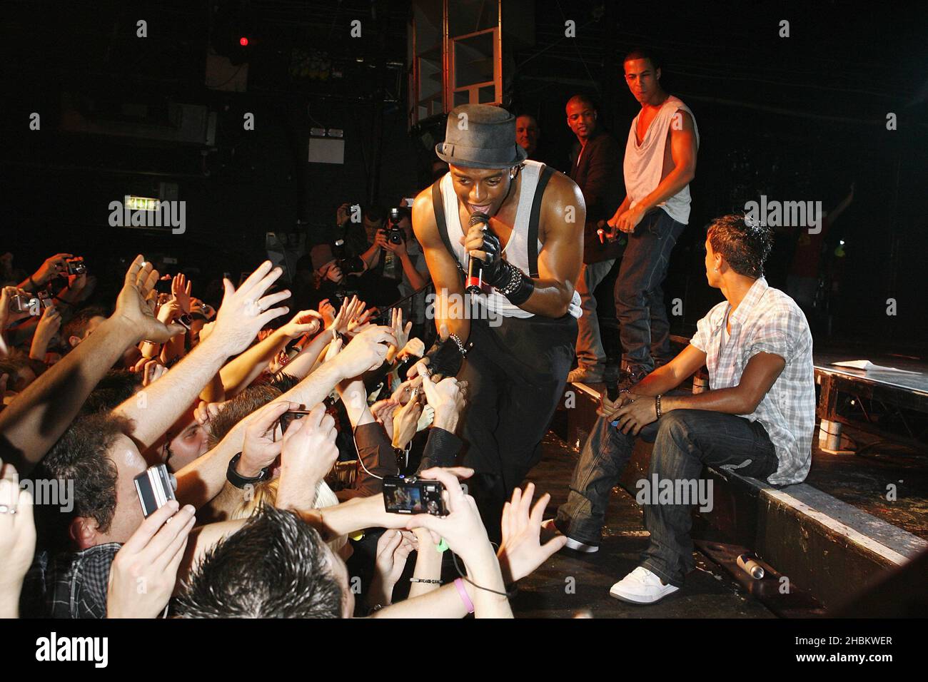 Ortise Williams of JLS performs at G-A-Y Heaven in London Stock Photo ...