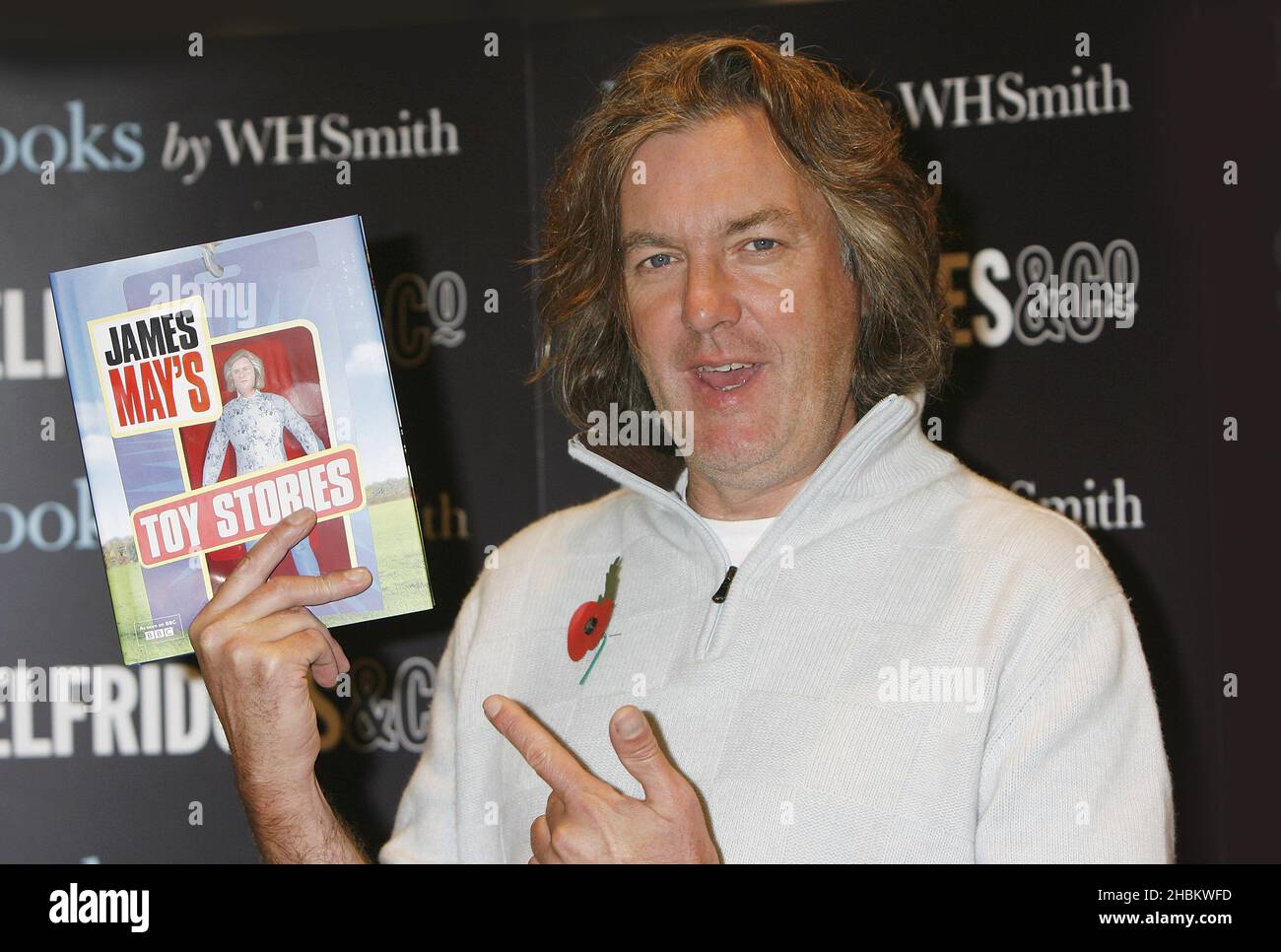 James May signs copis of his new book "Toy Stories" at Selfridges ...
