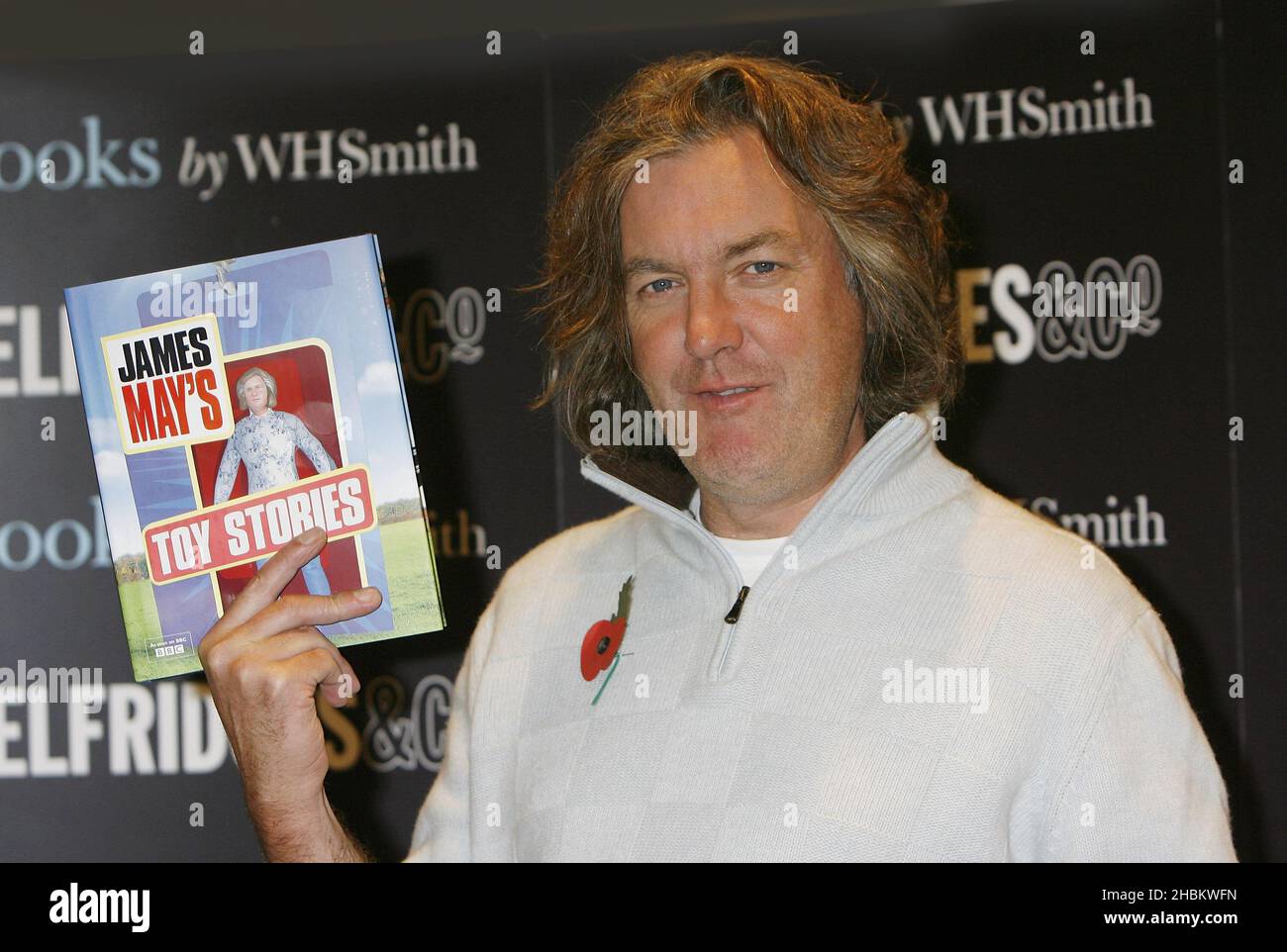 James May signs copis of his new book "Toy Stories" at Selfridges ...