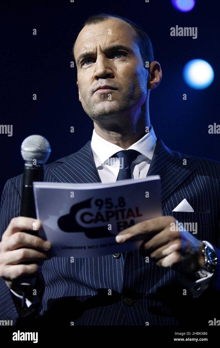 Johnny Vaughan on stage during Capital FM's Jingle Bell Ball at the O2 ...