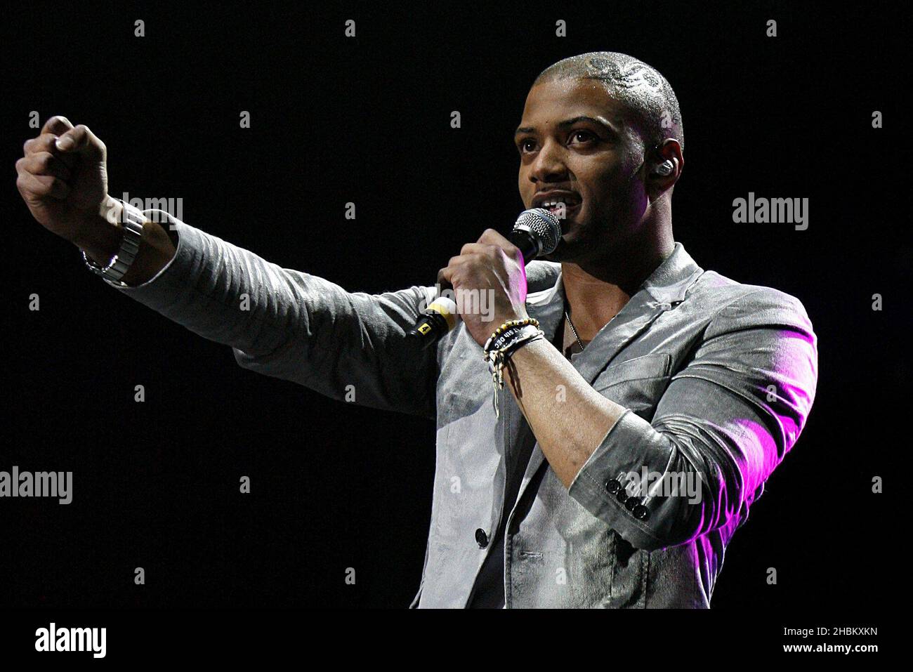 JB from JLS performing during Capital FM's Jingle Bell Ball at the O2 ...