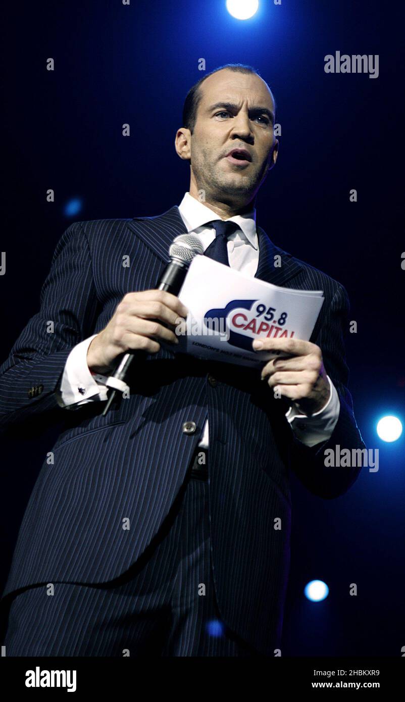 Johnny Vaughan during Capital FM's Jingle Bell Ball at the O2 Arena in ...