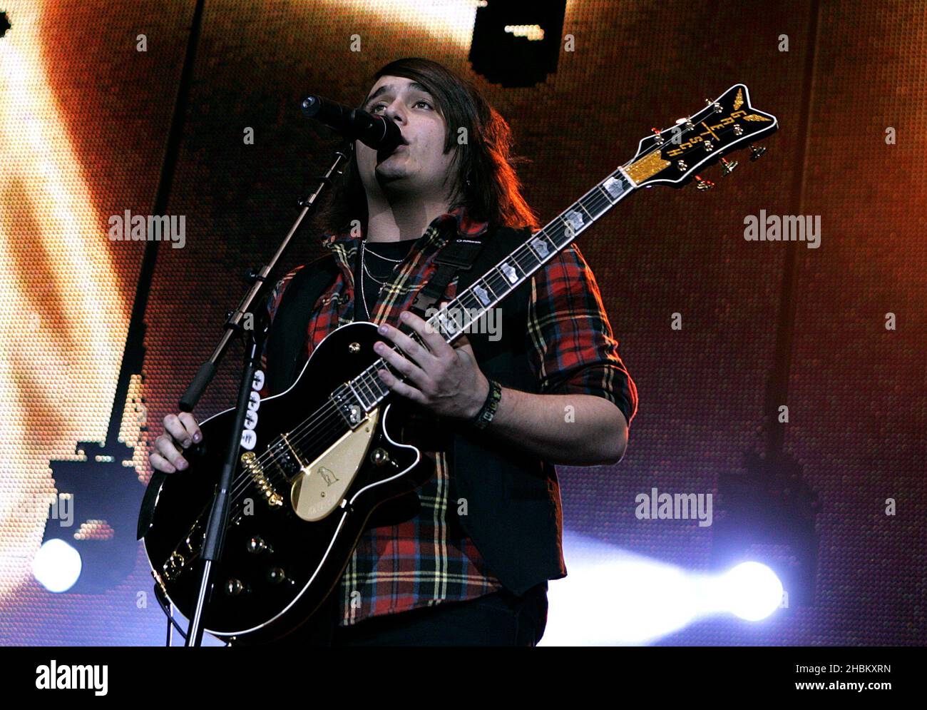Mason Musso of Metro Station performing during Capital FM's Jingle Bell ...