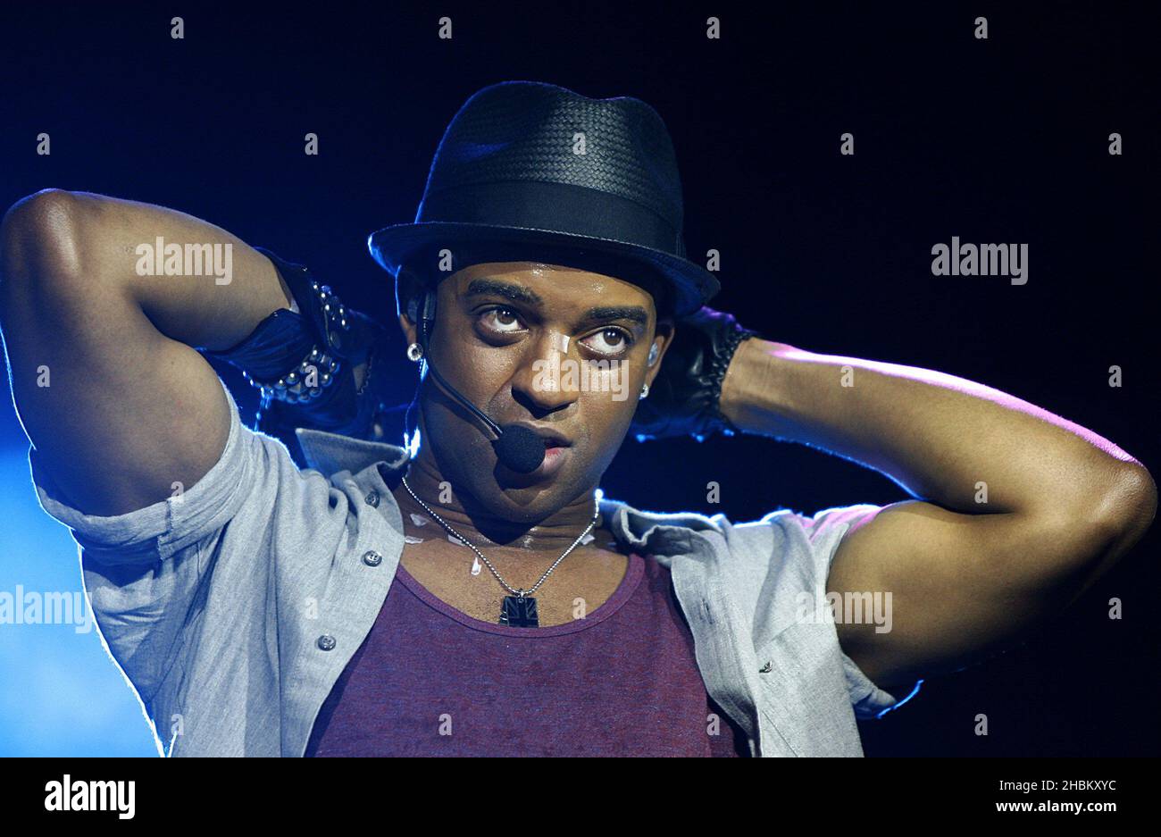 Oritse Williams of JLS performing during Capital FM's Jingle Bell Ball ...