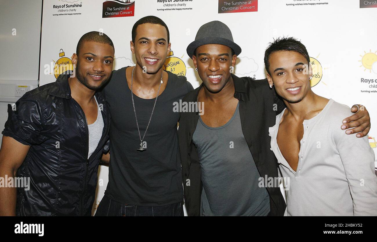 Aston Merrygold, Oritse Williams, Marvin Humes and JB OF JLS (R-L) pose ...