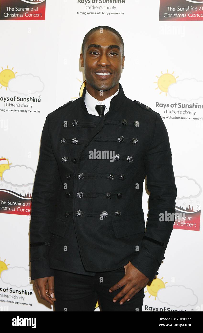 Simon Webbe poses backstage at the Sunshine at Christmas Party at the ...