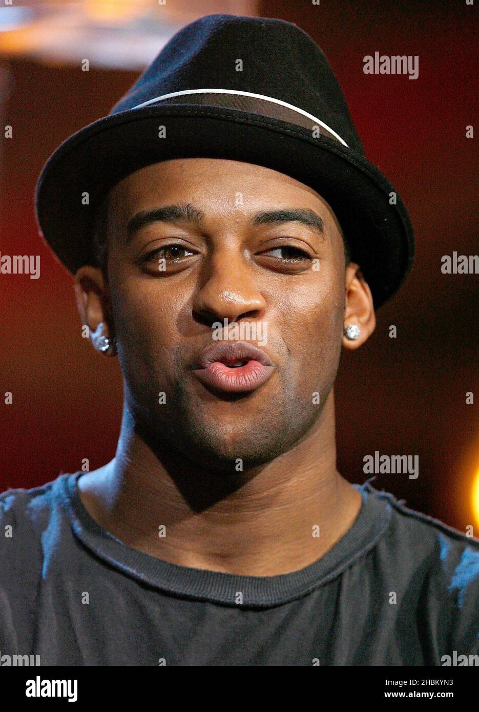 Ortise Williams of JLS on stage at the Brit Launch at the Indigo 02 ...
