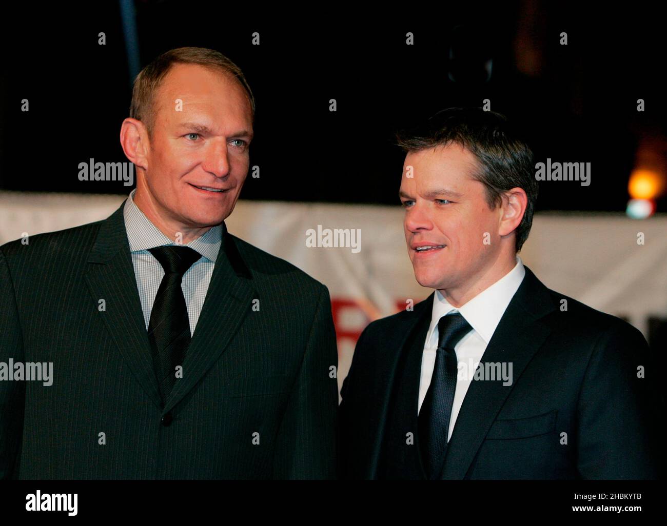 Francois Pienaar and Matt Damon arrive at the Invictus Premiere at the ...