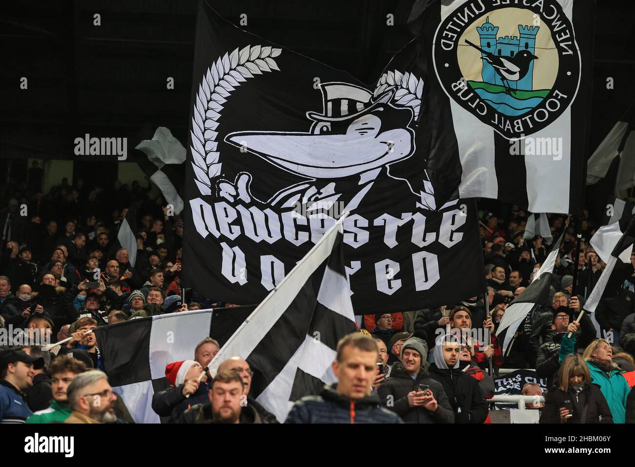 Newcastle united crowd flags hi-res stock photography and images - Alamy
