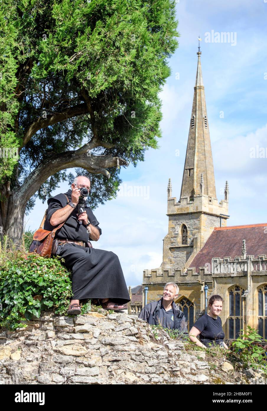Medieval enthusiasts gather at Abbey Ground before a later re-enactment ...