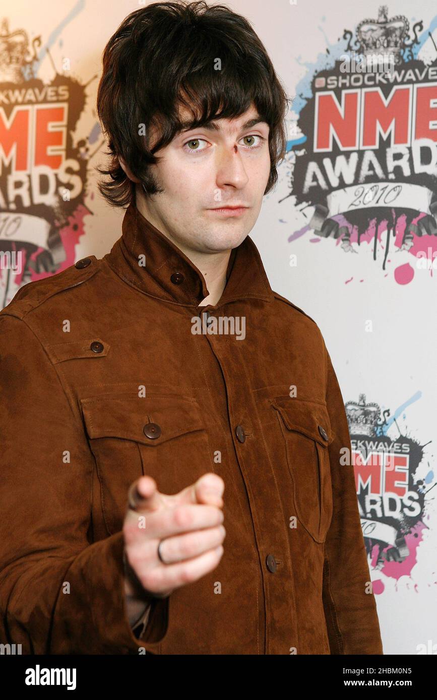 Liam Fray of The Courteeners in the NME Awards Room at the 02 Academy ...