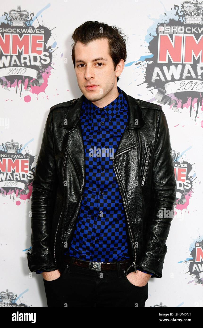 Mark Ronson backstage in the NME Awards Room at the 02 Academy Brixton ...