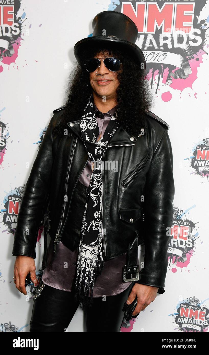 Slash at nme awards room at the 02 academy brixton hi-res stock ...