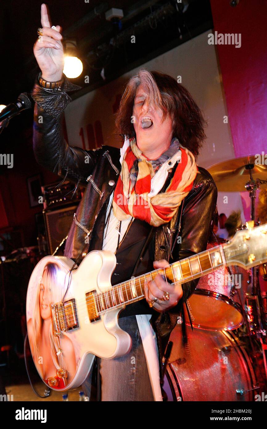 Joe Perry of Aerosmith performs live at the 100 Club on Oxford Street ...