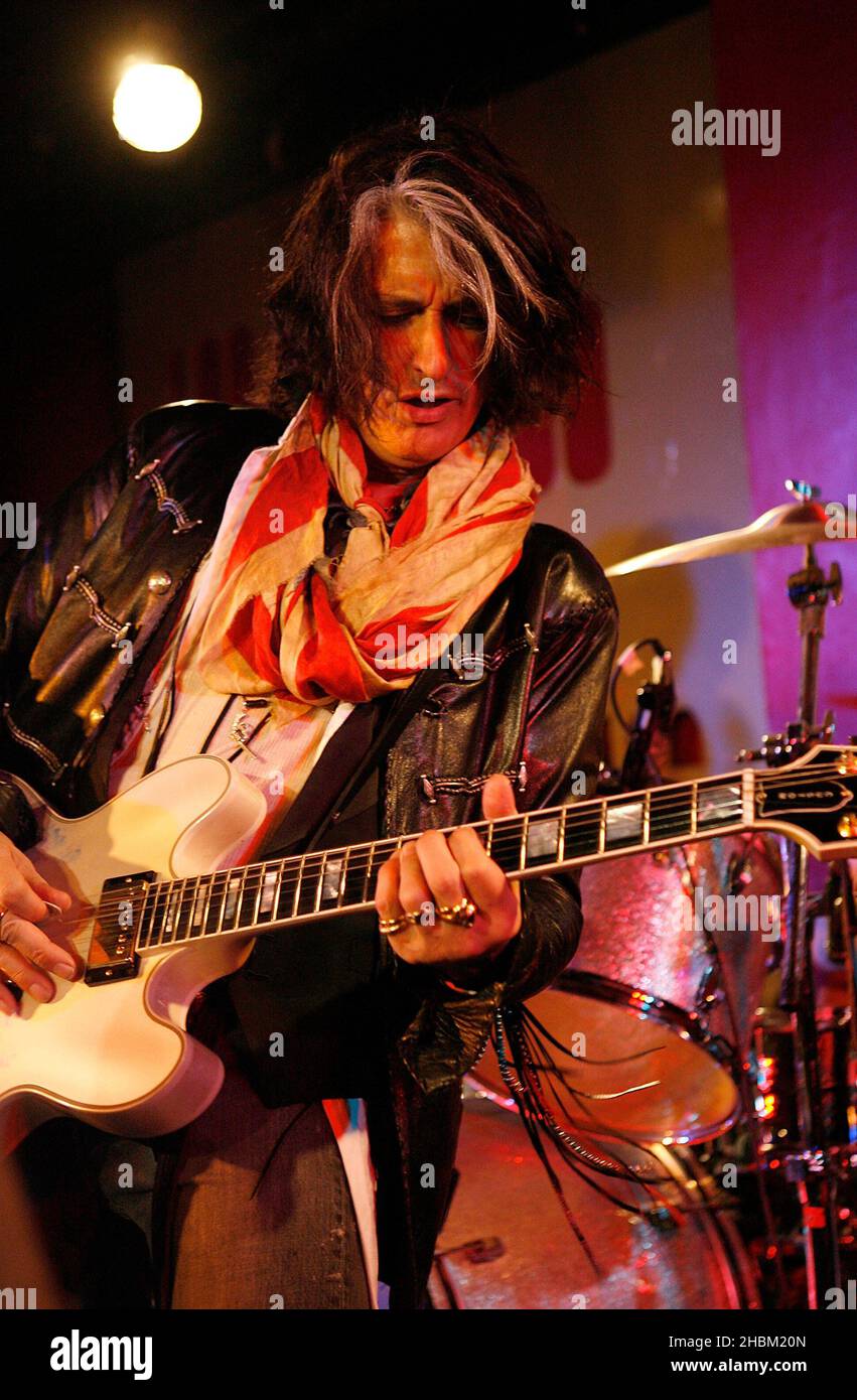 Joe Perry of Aerosmith performs live at the 100 Club on Oxford Street ...