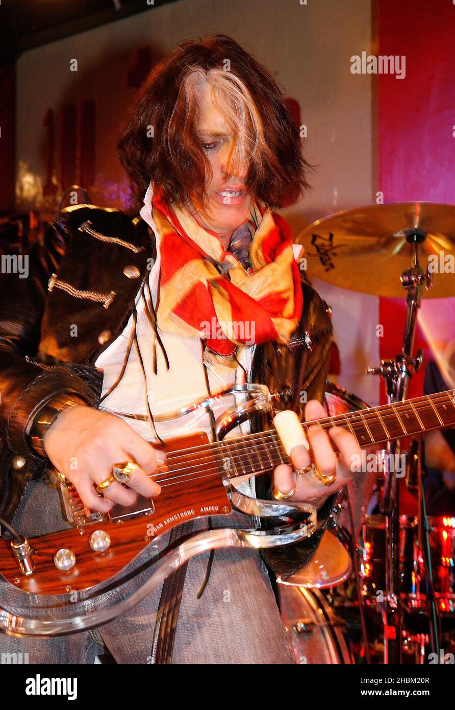 Joe Perry of Aerosmith performs live at the 100 Club on Oxford Street ...