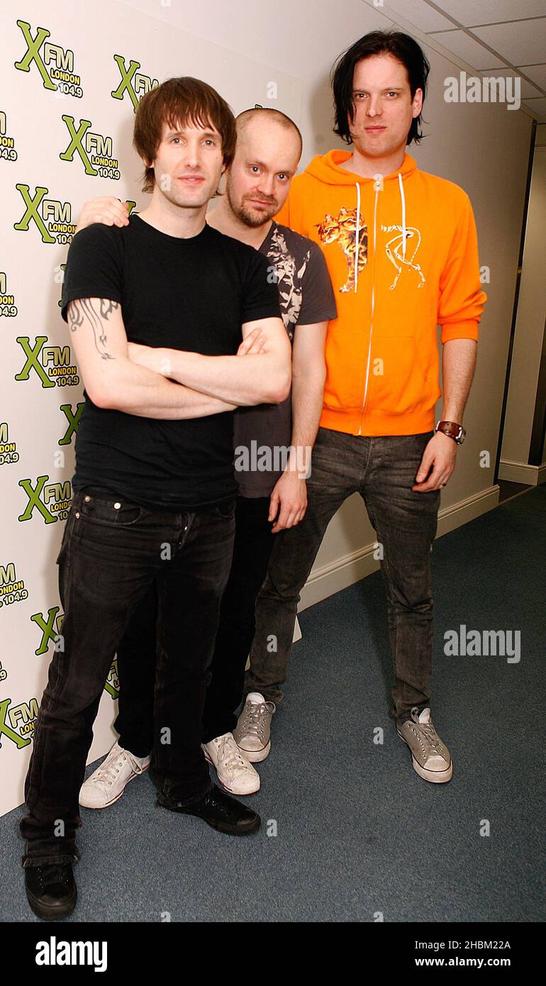 Tim wheeler and his band ash pose at xfm hi-res stock photography and ...