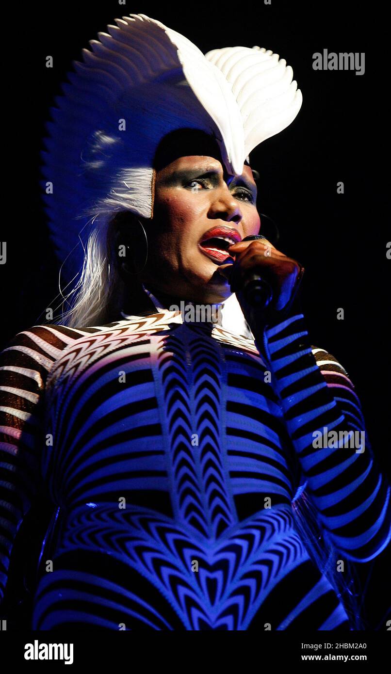 Grace Jones performs live at the Royal Albert Hall in central London ...