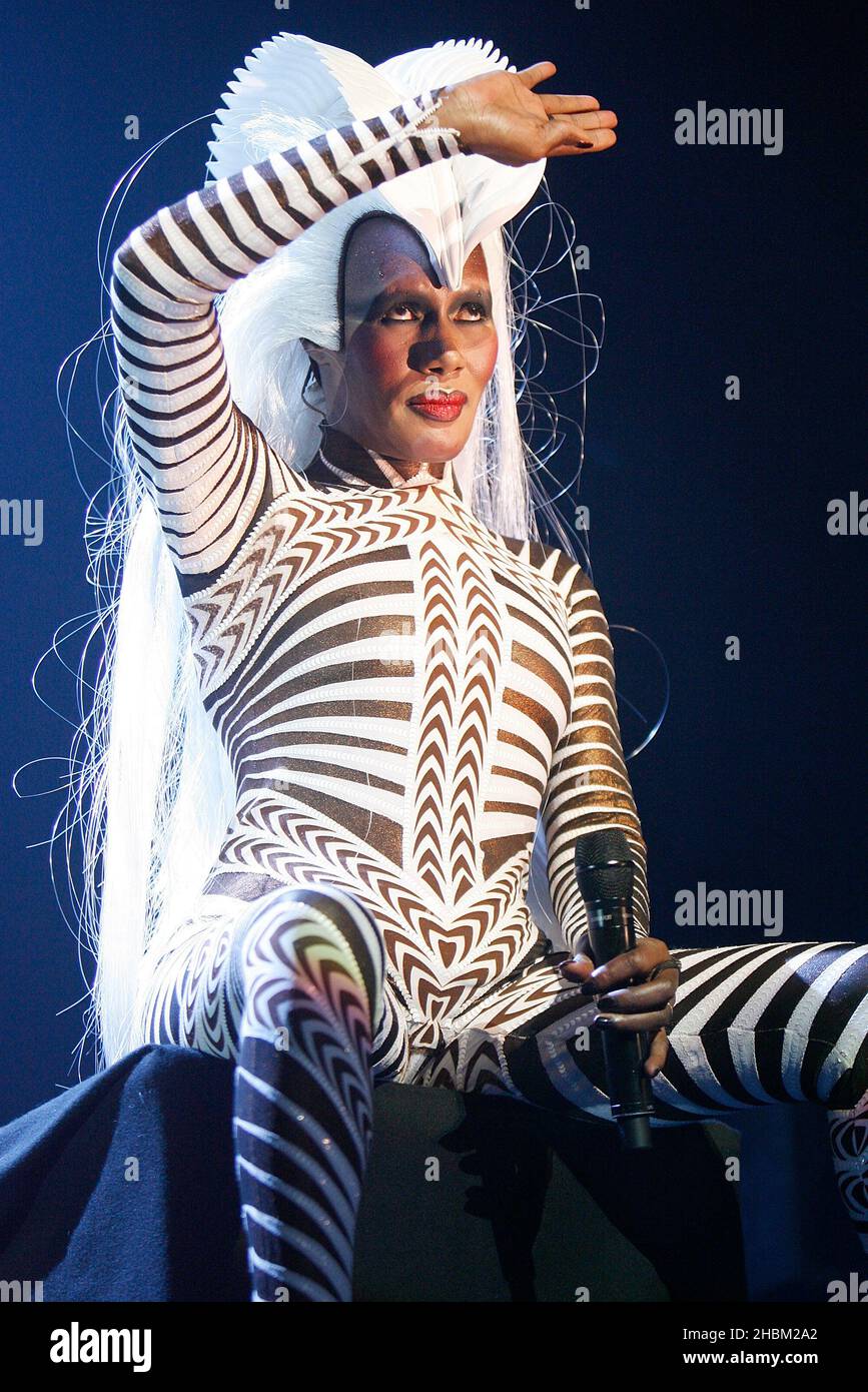 Grace Jones performs live at the Royal Albert Hall in central London ...