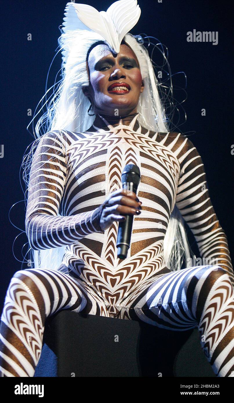 Grace Jones performs live at the Royal Albert Hall in central London ...