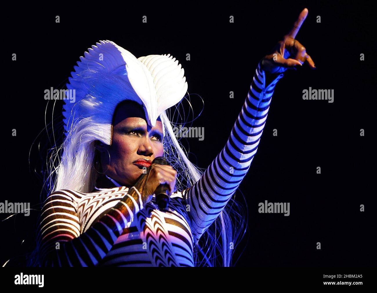 Grace Jones performs live at the Royal Albert Hall in central London ...