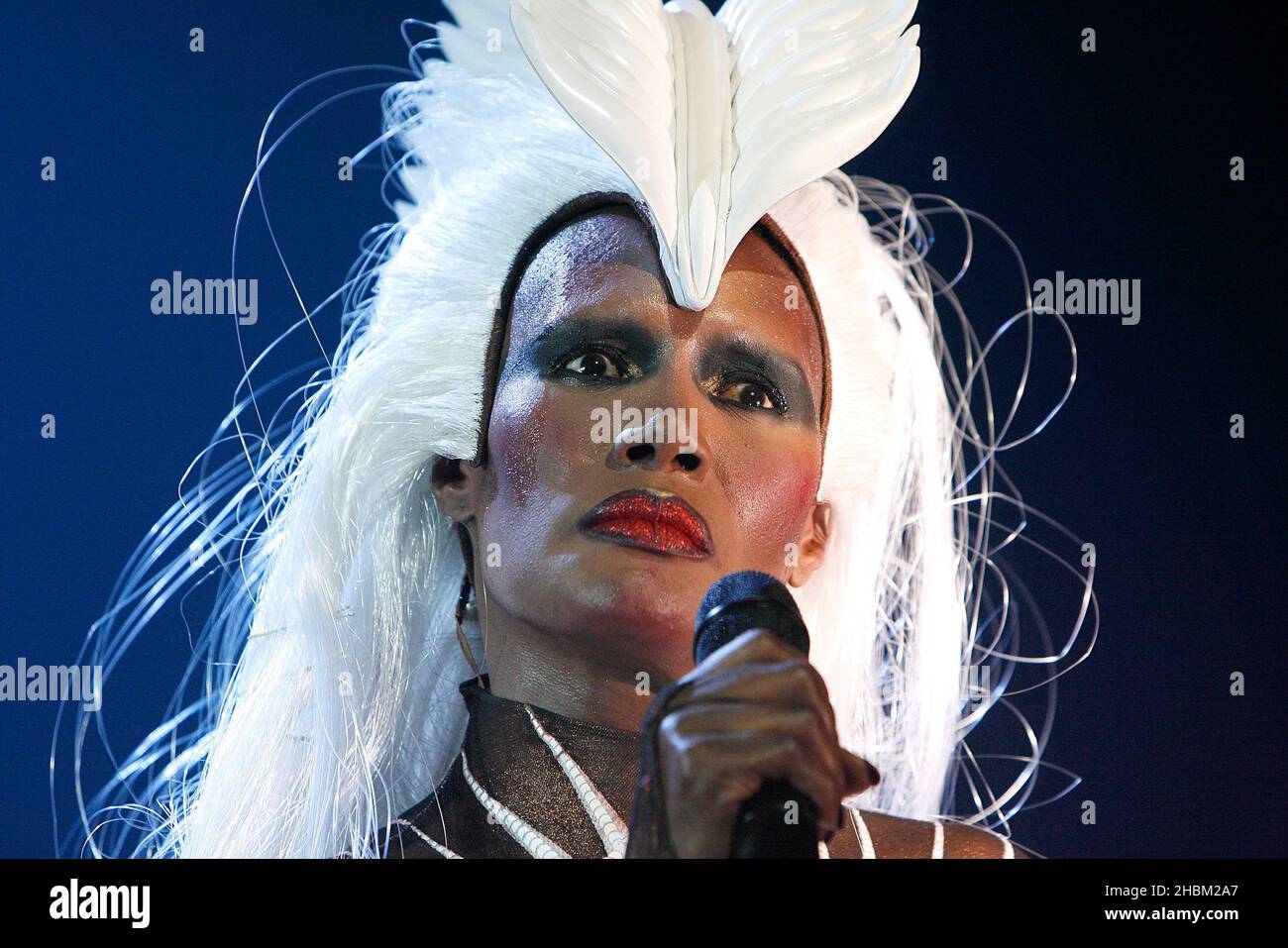 Grace Jones performs live at the Royal Albert Hall in central London ...