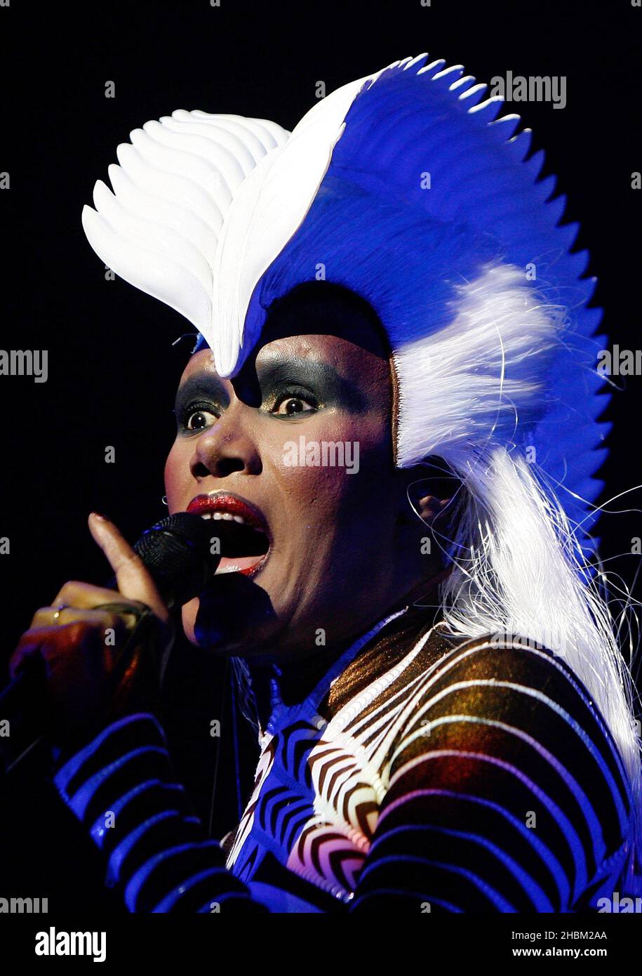 Grace Jones performs live at the Royal Albert Hall in central London ...