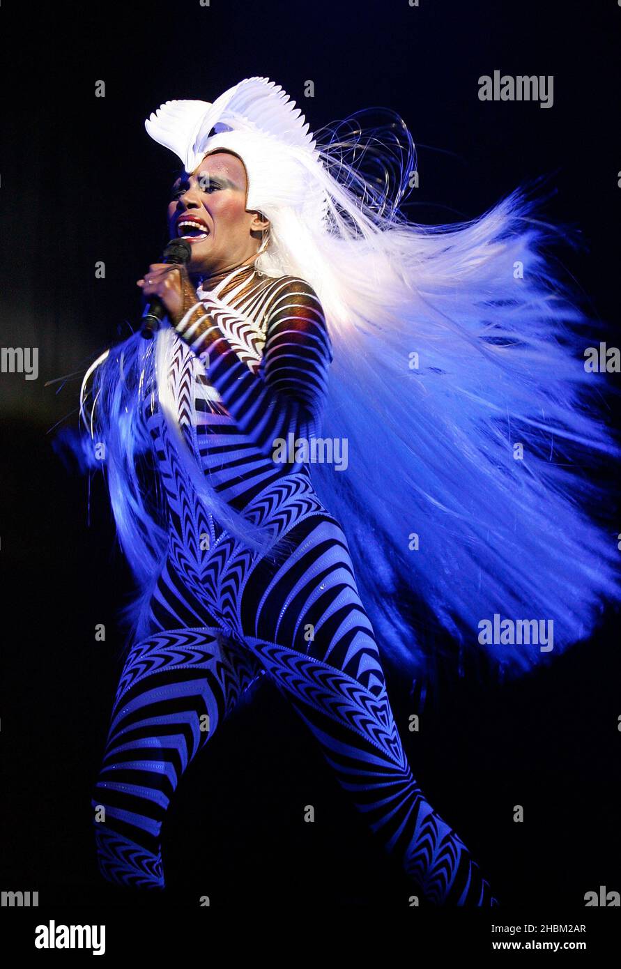 Grace Jones performs live at the Royal Albert Hall in central London ...