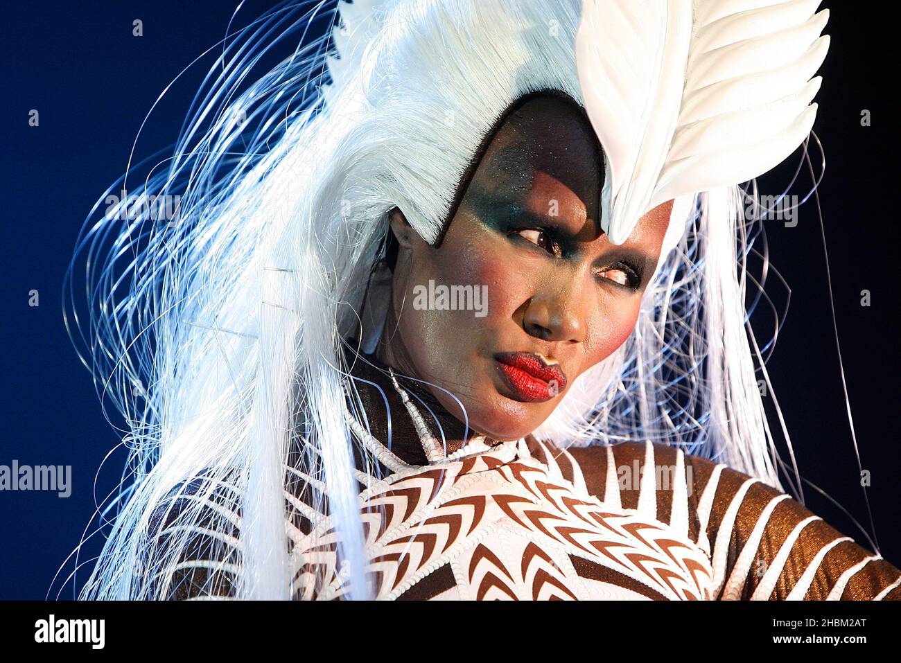 Grace Jones performs live at the Royal Albert Hall in central London ...