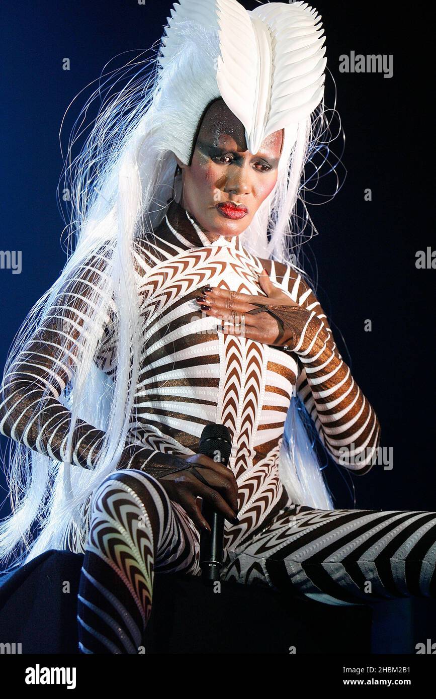 Grace Jones performs live at the Royal Albert Hall in central London ...