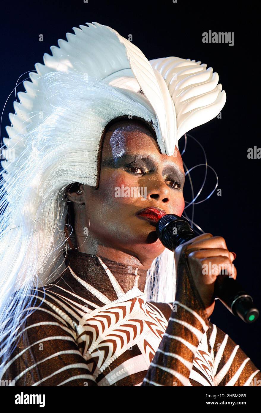 Grace Jones performs live at the Royal Albert Hall in central London ...