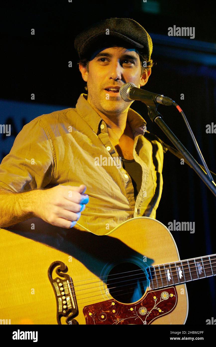Joshua Radin performs at the Hard Rock Cafe on Oxford Street in London ...