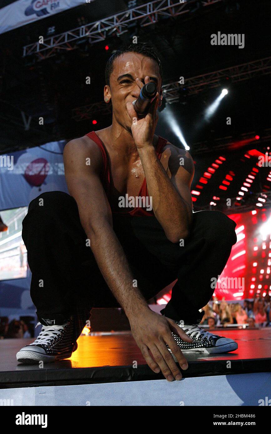 Aston Merrygold of JLS on stage during the Capital FM Summertime Ball ...