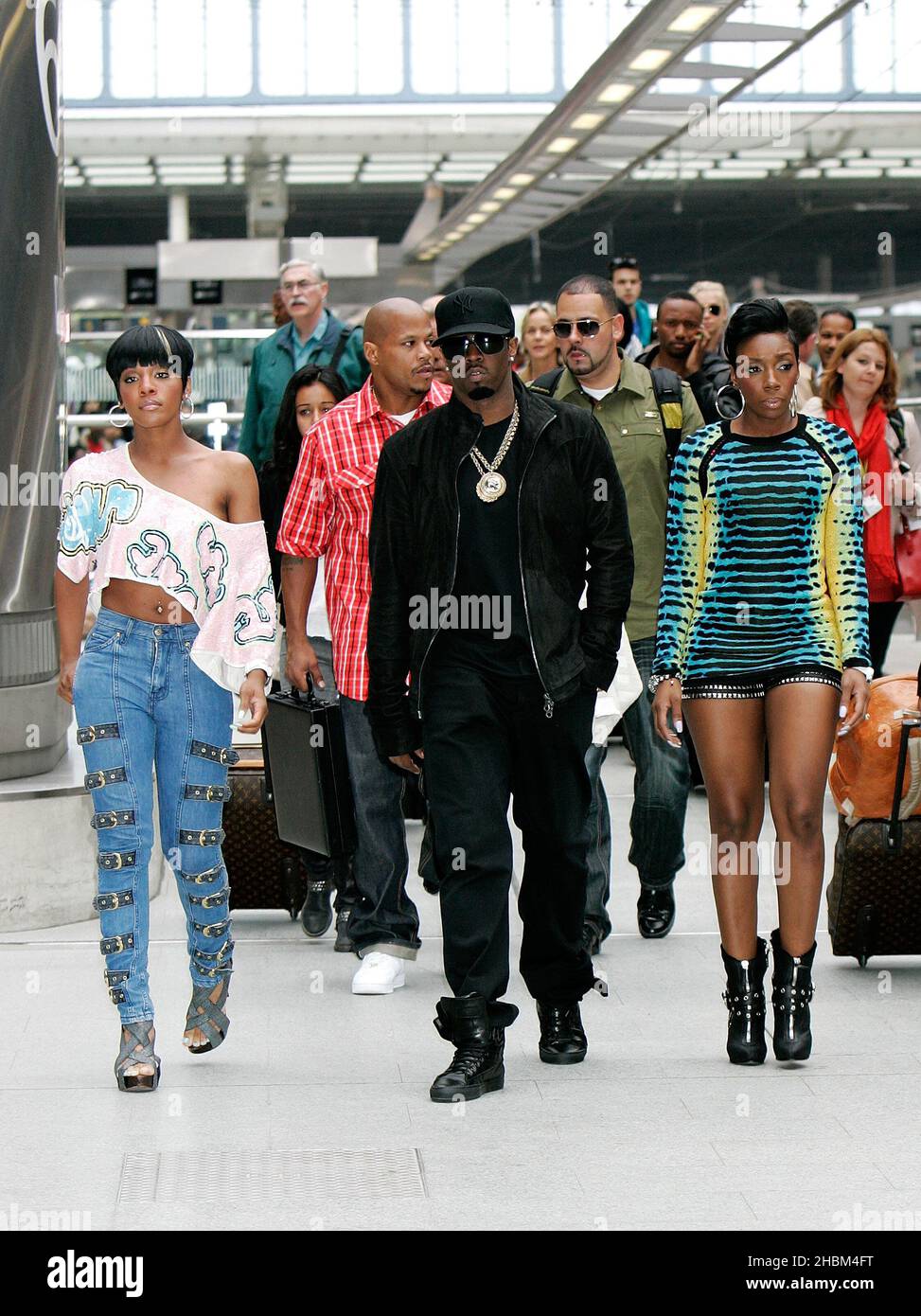 P Diddy and his band Diddy Dirty Money arrives in London via Eurostar ...