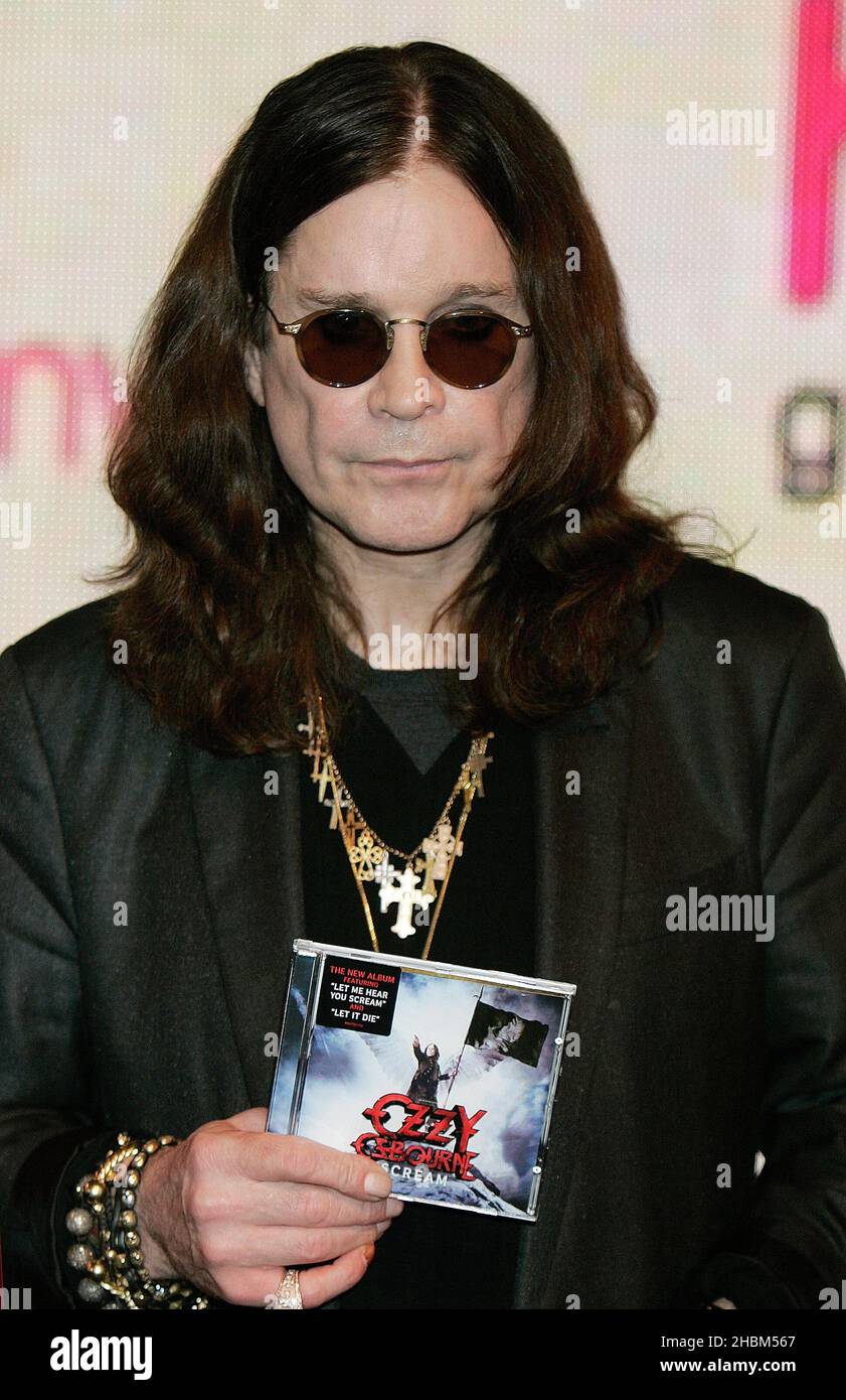 Ozzy Osborne signs copies of his new cd Screamâat HMV Oxford Street ...