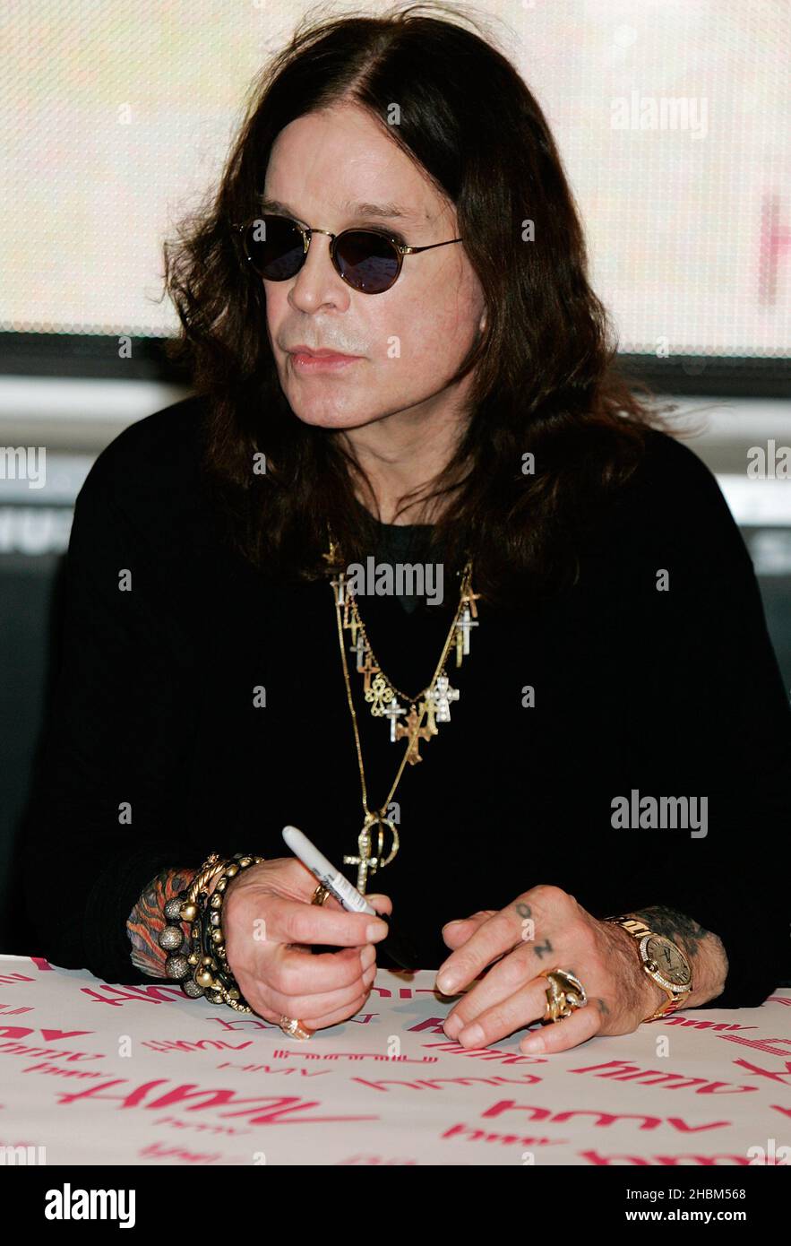 Ozzy Osborne signs copies of his new cd Screamâat HMV Oxford Street ...
