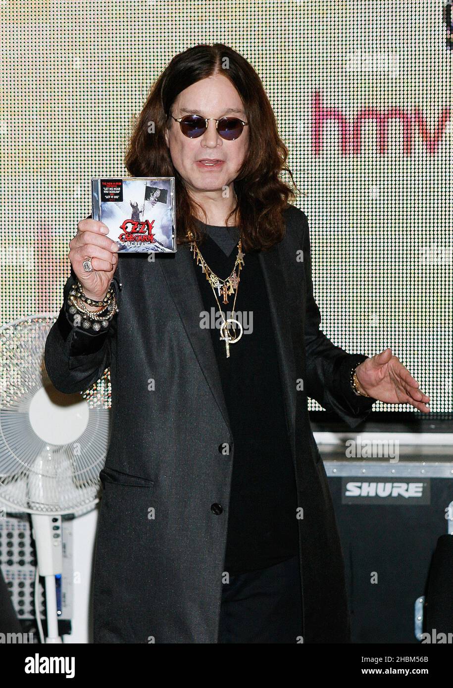 Ozzy Osborne signs copies of his new cd Screamâat HMV Oxford Street ...